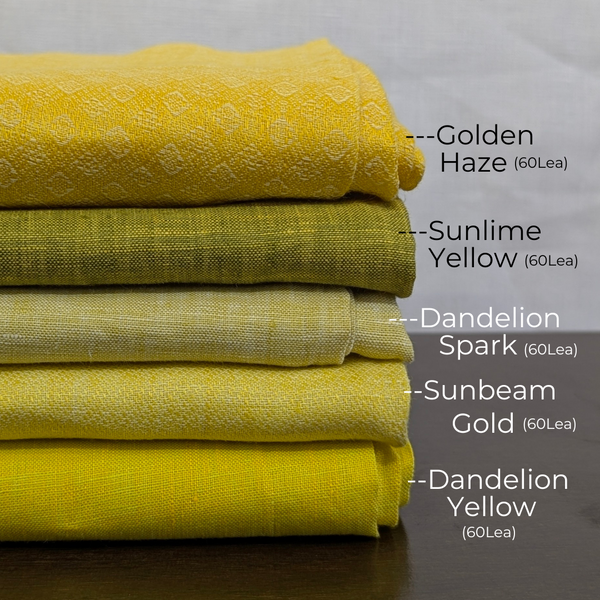 SUNNY RAY Pure Linen Yellow Fabrics, For Shirts and Tops | 57" Wide