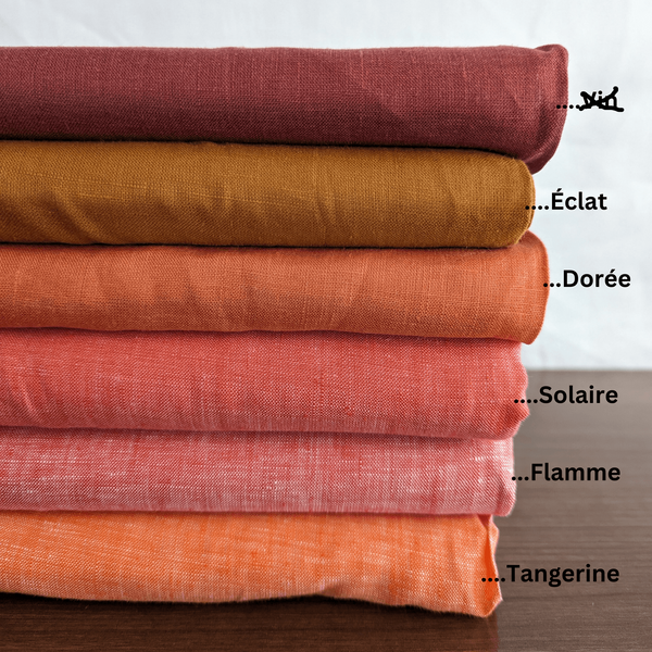 Warm Color Palette, Pure Linen Fabric, Used for Shirts, Dresses, Tops ...